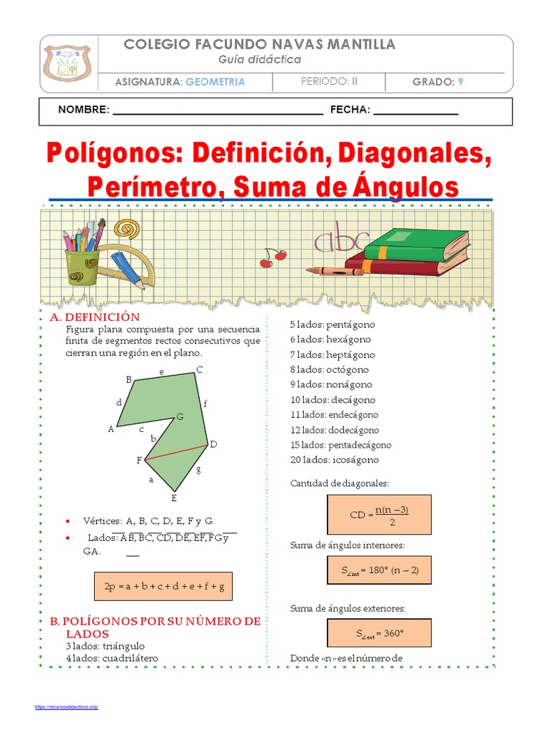 Fórmulas-de-Polígonos GEOMETRIA NOVENOS | PDF | Triángulo | Matemática ...