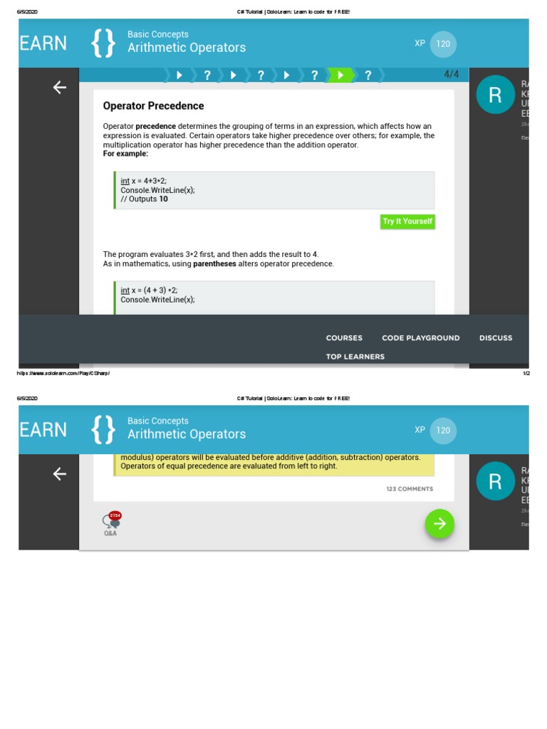 C Tutorial Sololearn Learn To Code For Free27 Pdf Teaching Mathematics Computer