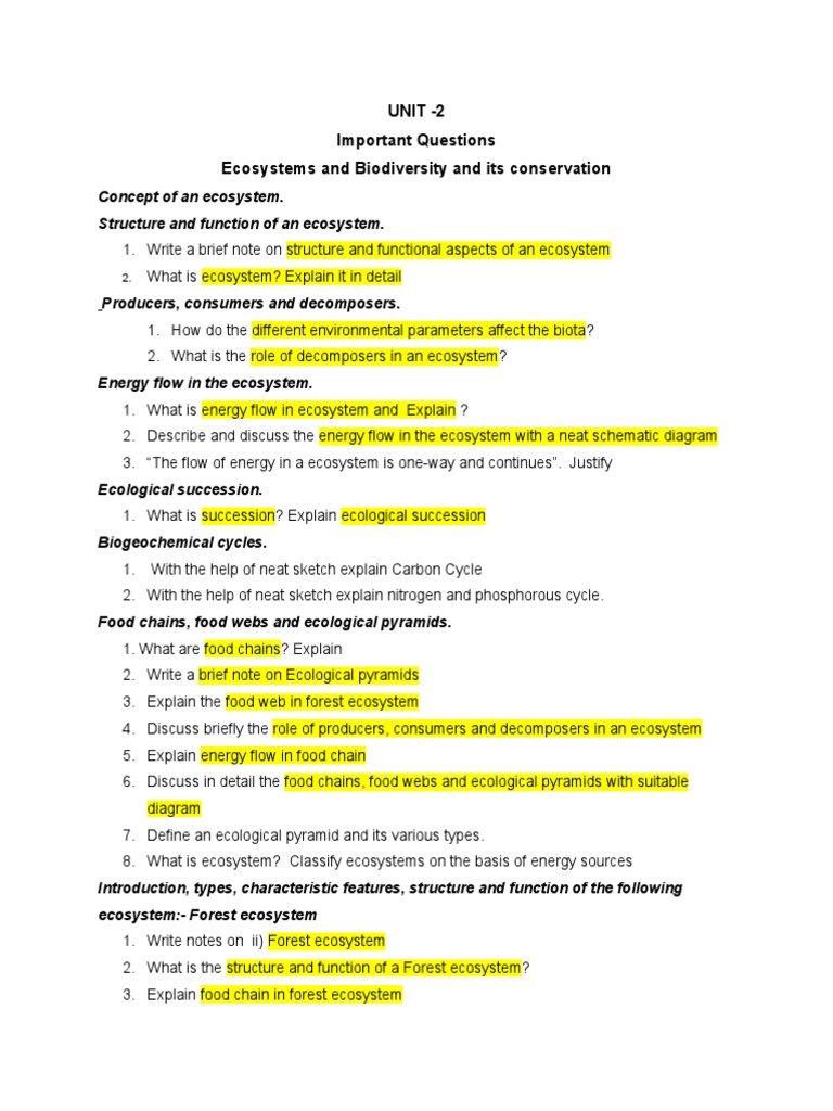 Unit 2 Corrected+highlighted | PDF | Biodiversity | Ecosystem