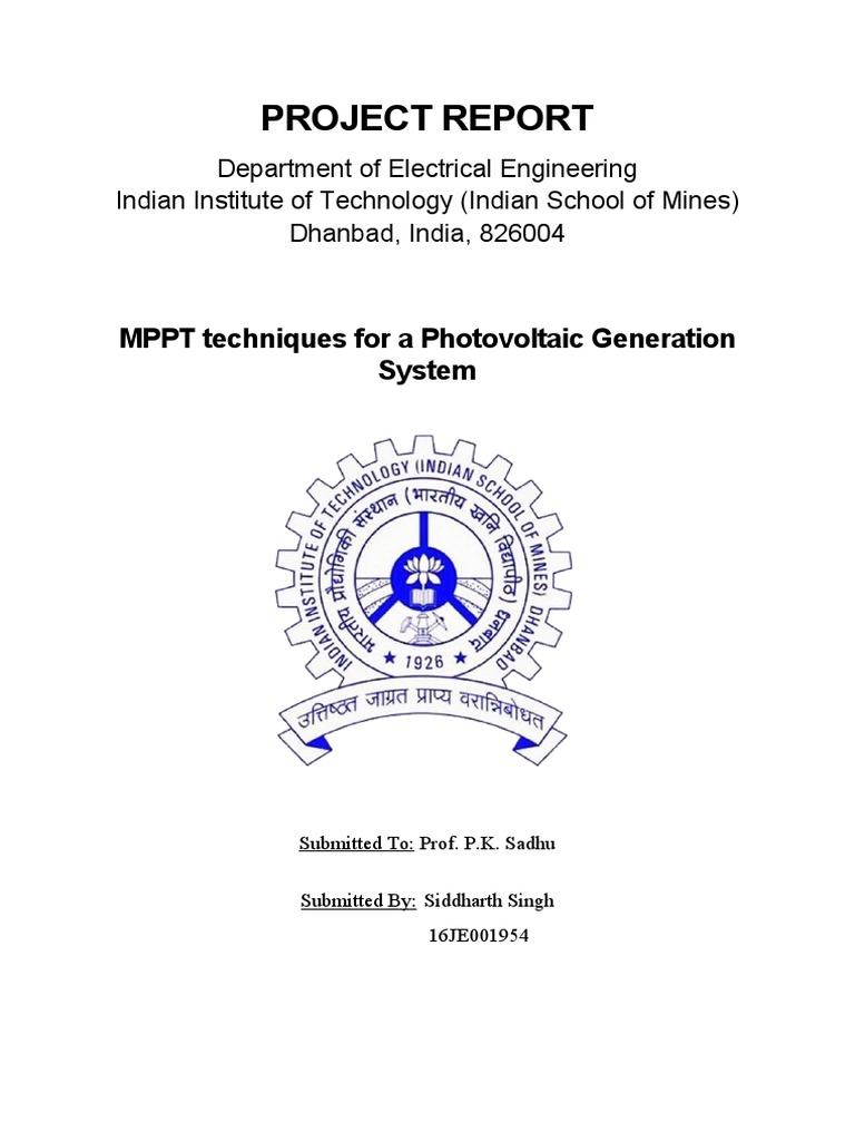MPPT Project Report | PDF | Alternative Energy | Solar Energy