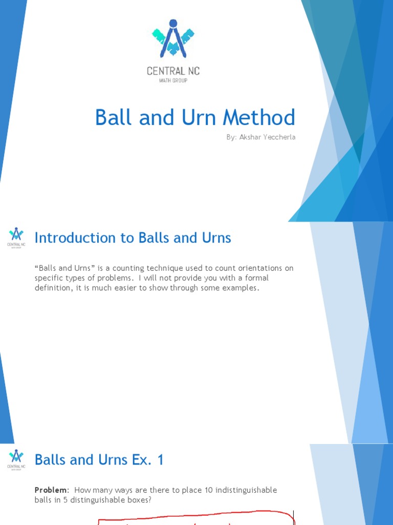 Ball and Urn Method: By: Akshar Yeccherla | PDF