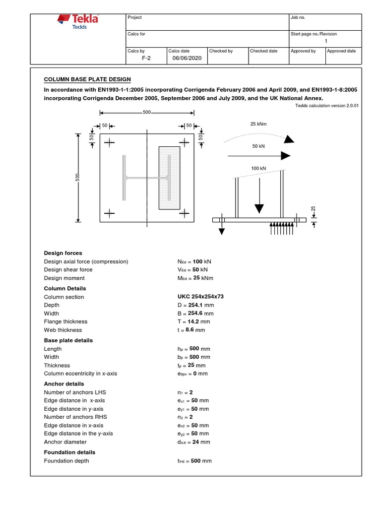 Moment, Shear and Axial - With Anchor Design | PDF | Bending ...