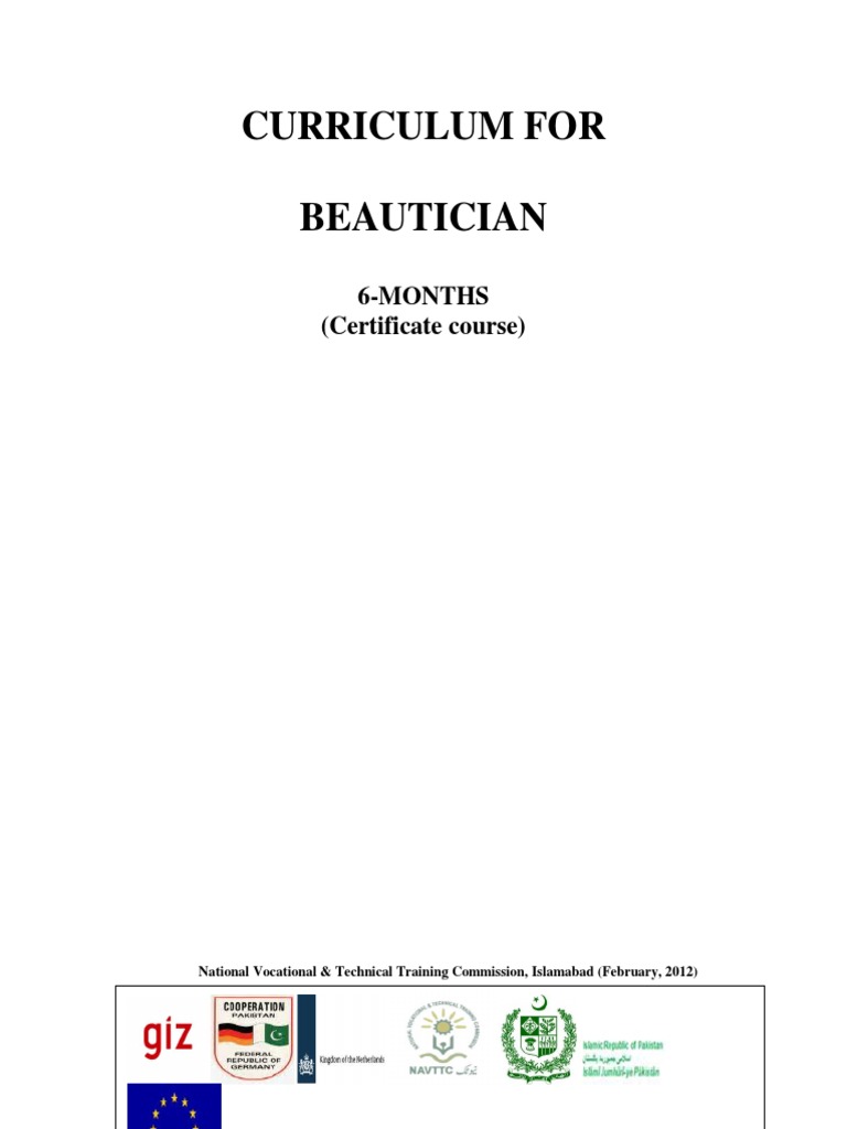 Curriculum For Beautician: 6-Months (Certificate Course) | Download ...