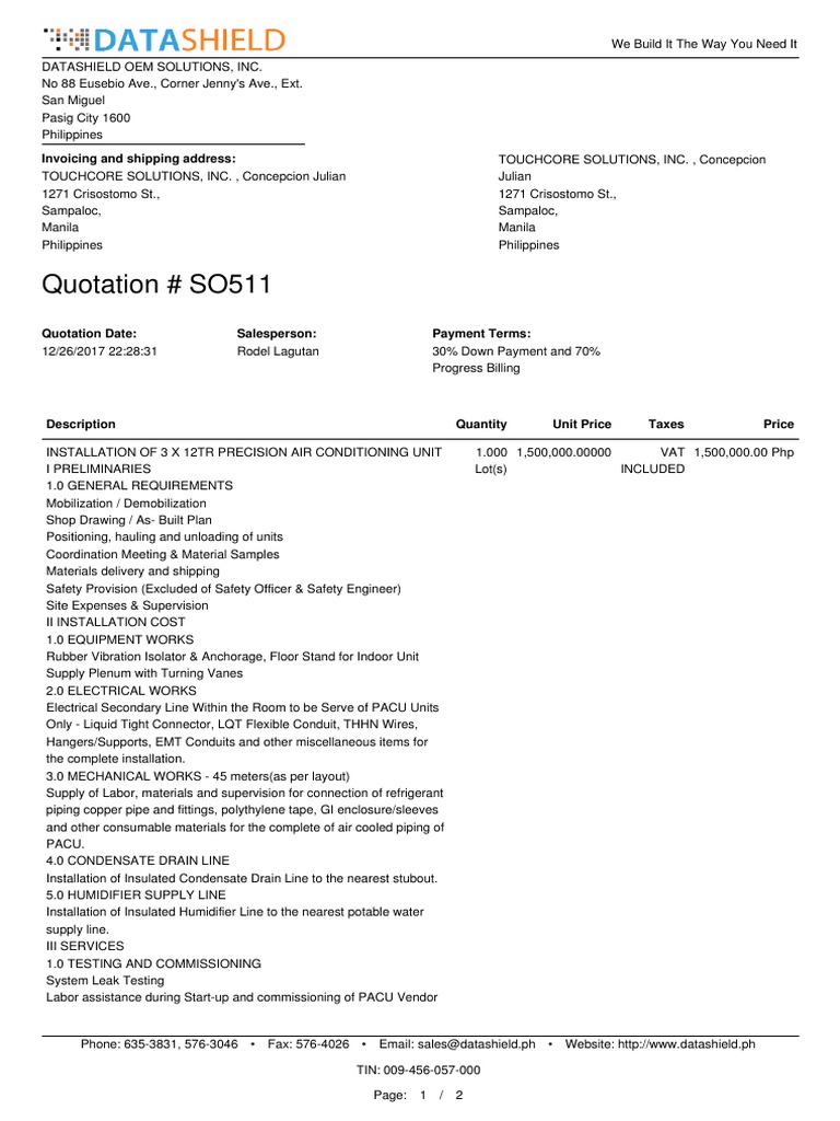 Quotation - Order | PDF | Business | Business