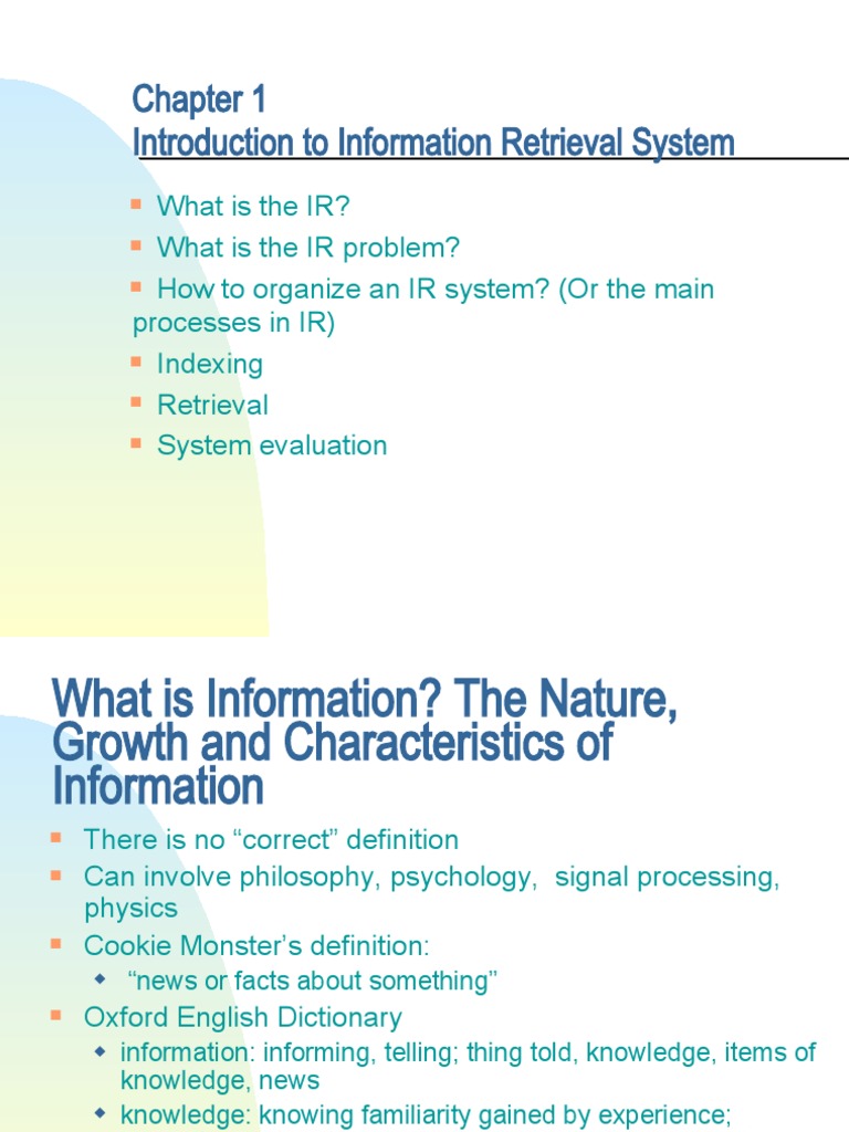 Introduction To IR Chapter 01 | PDF | Search Engine Indexing | Information Retrieval