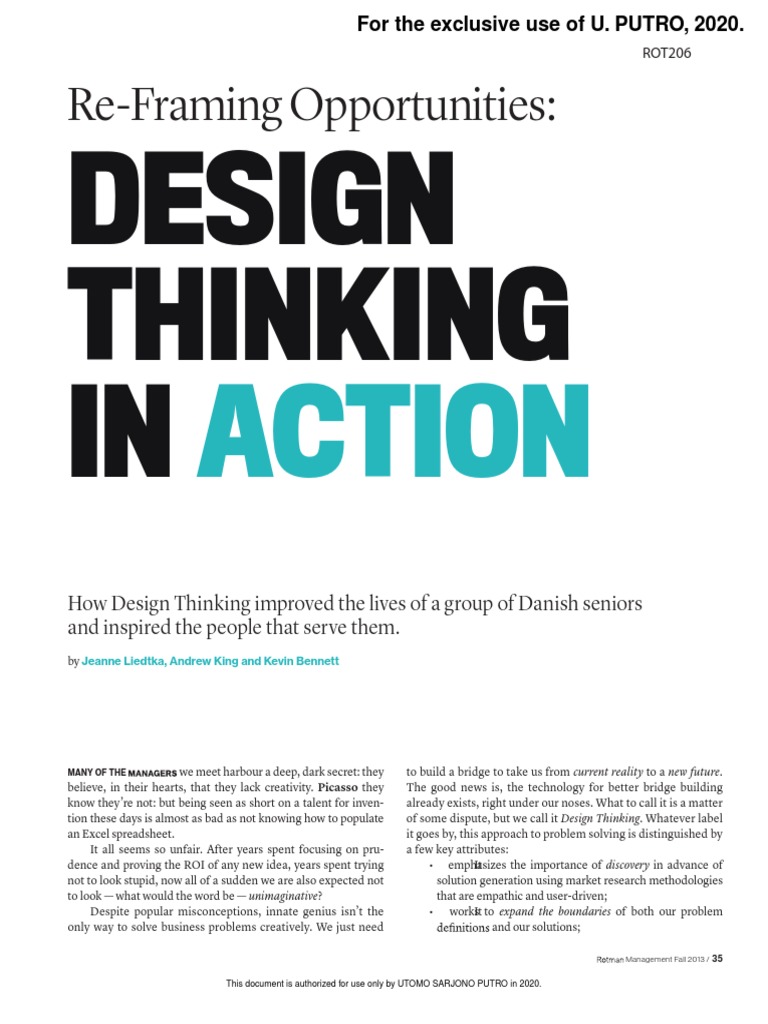 Class Notes Reframing Design Thinking | PDF | Design Thinking | Design