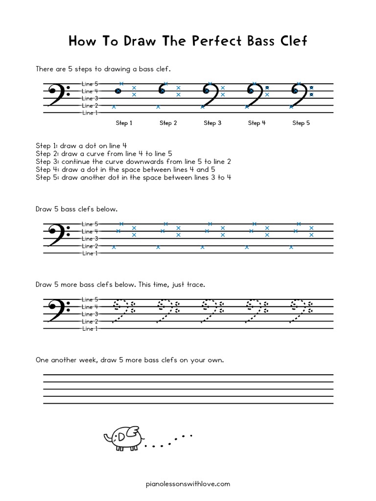 Step-by-Step Clef Drawing Guide | PDF