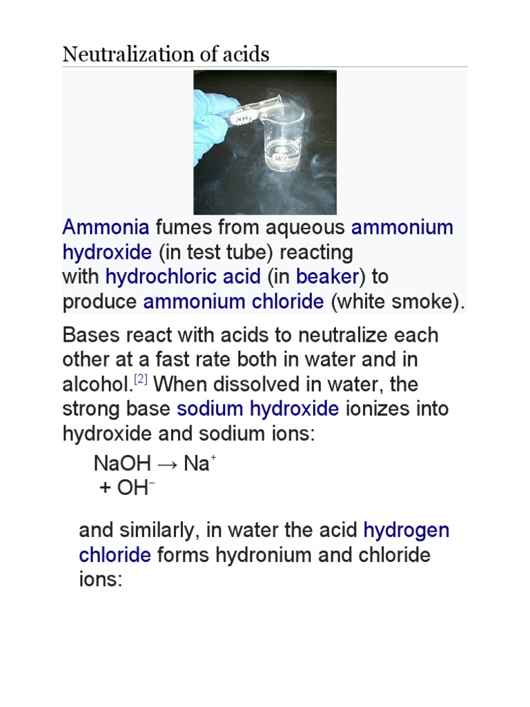 Neutralization of Acids | PDF