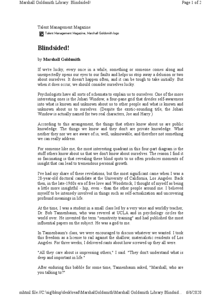 Blindsided | PDF | Psychological Concepts | Psychology