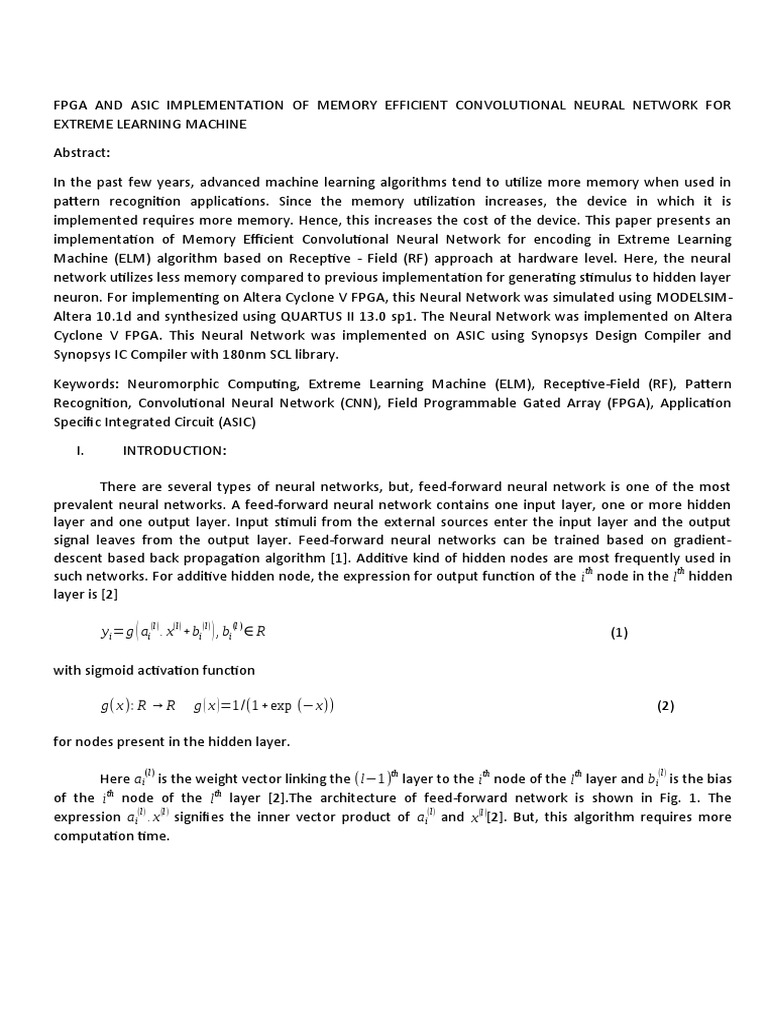 Main Paper | PDF | Artificial Neural Network | Field Programmable Gate Array