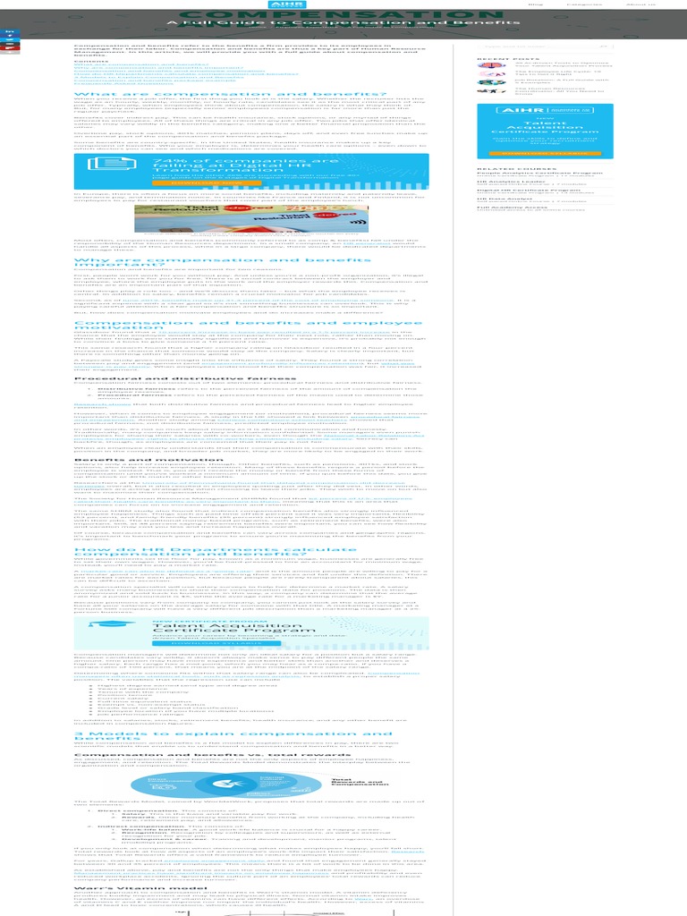 A Full Guide To Compensation and Benefits - AIHR Digital | PDF ...