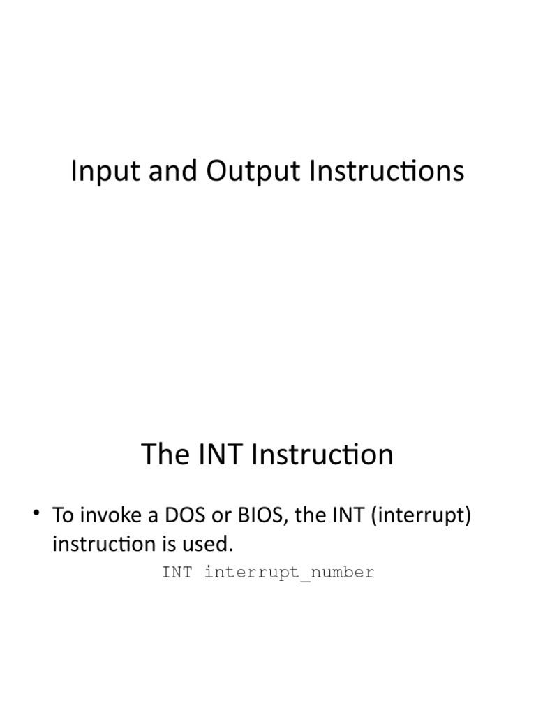 COAL Lec 5 Input Output Instructions - Chap4 | PDF | Input/Output | String (Computer Science)