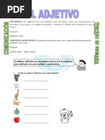Guía de Adjetivos | PDF | Artes del Lenguaje y Comunicación | Métodos y ...