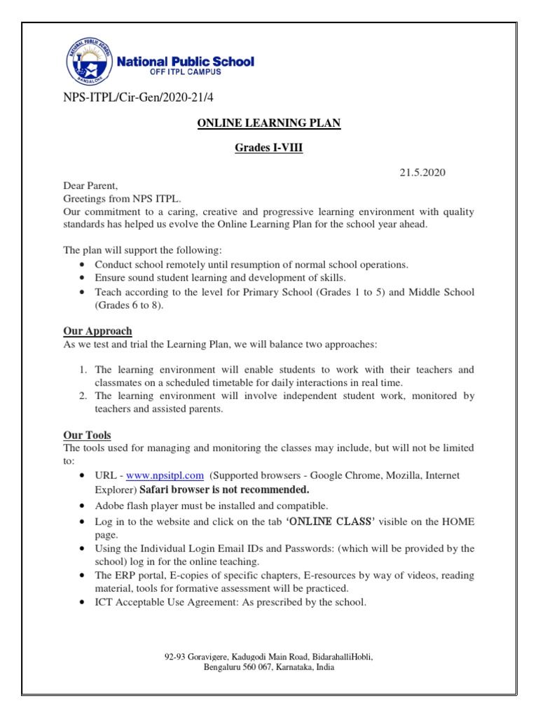 21-05-2020online Learning - Circular 1 PDF | PDF | Educational ...
