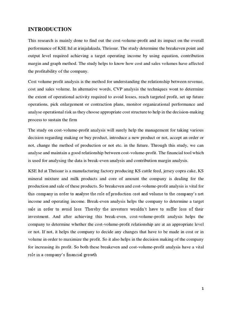 CVP Analysis Project | PDF | Foods | Economies