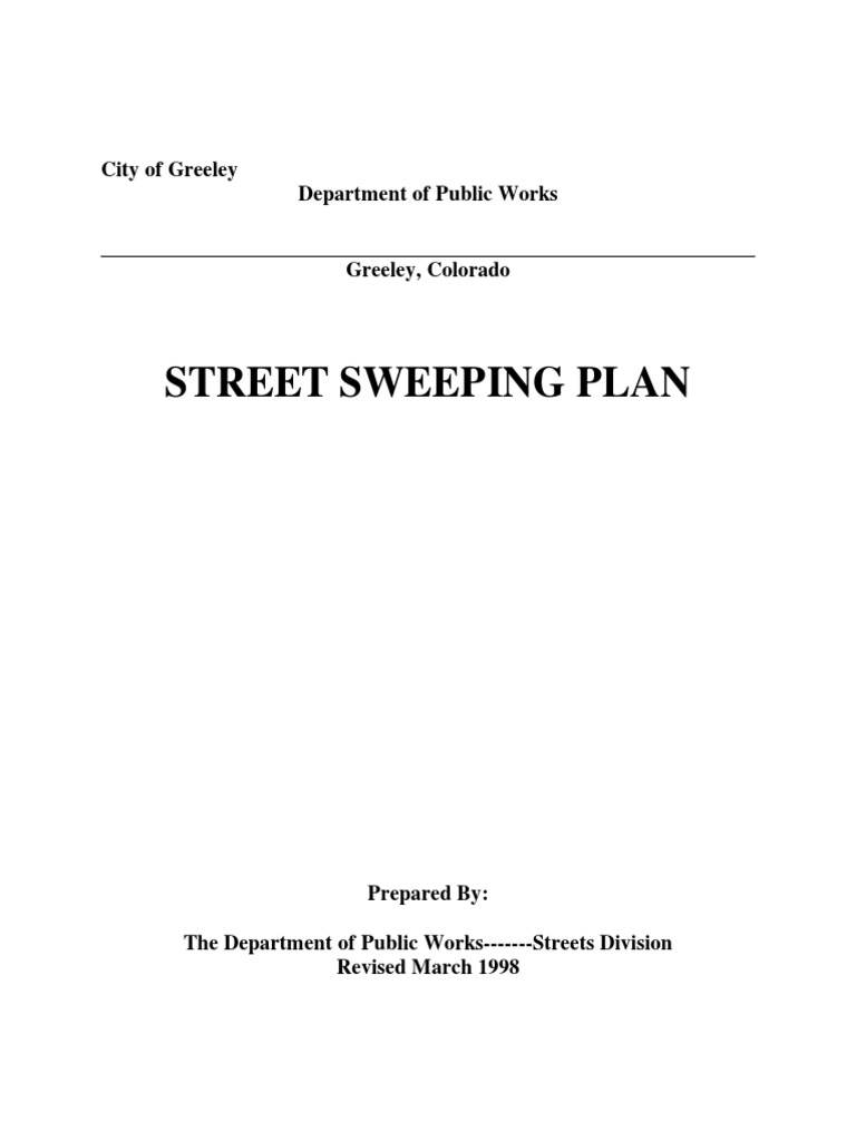 Street Sweeping Plan: City of Greeley Department of Public Works | PDF ...