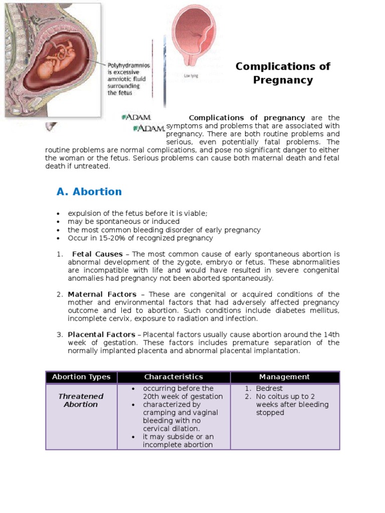 Complications of Pregnancy | Miscarriage | Gestational Diabetes