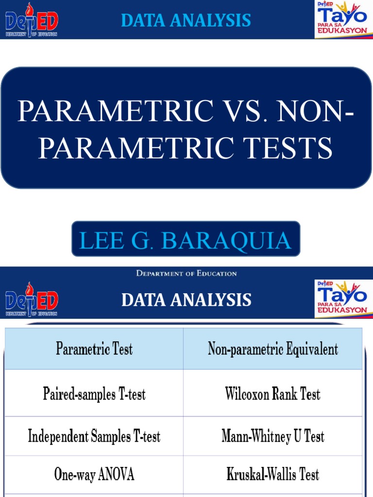 Data Analysis: Parametric vs. Non-Parametric Tests | Download Free PDF ...