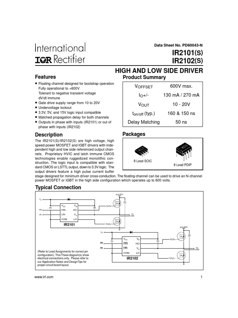 Ir2101 PDF | PDF | Logic Gate | Cmos