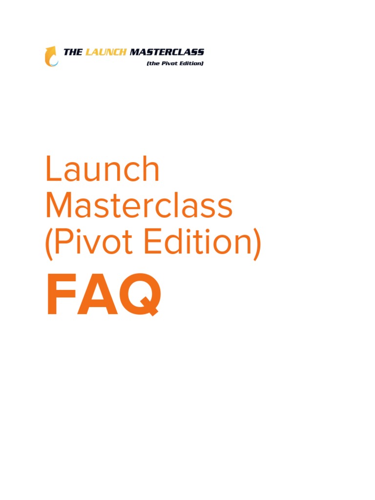 Launch Masterclass Pivot Edition Pdf Multi Level Marketing Sales