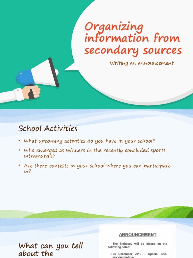 Organizing Information From Secondary Sources | PDF | Social Science