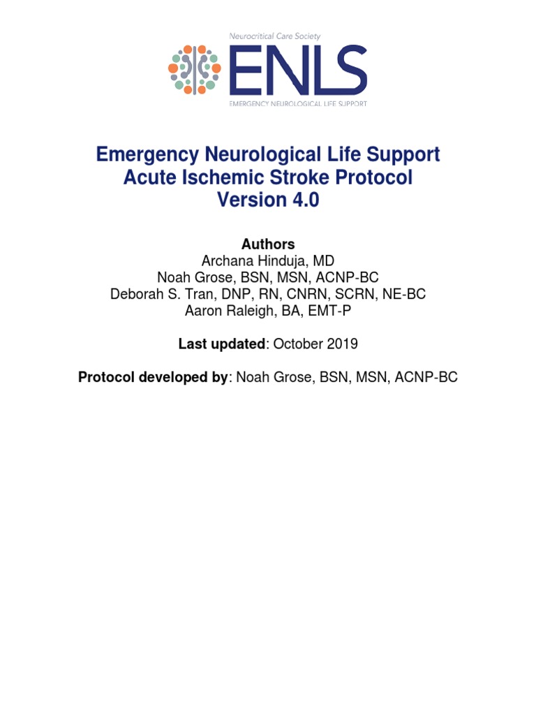 Emergency Neurological Life Support, Protocols.2019.4th Ed | PDF ...