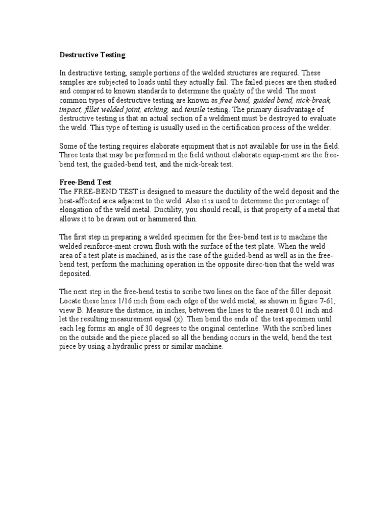 Destructive Testing | PDF | Ultimate Tensile Strength | Welding