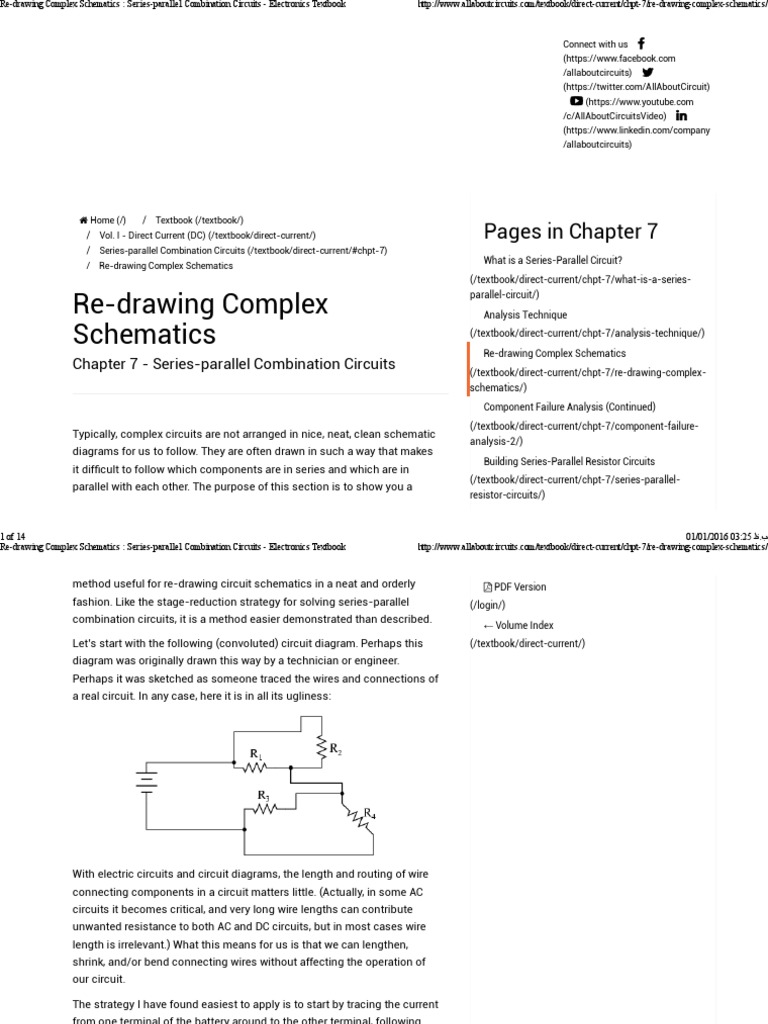 Re-Drawing Complex Schematics - Series-Parallel Combination Circuits ...