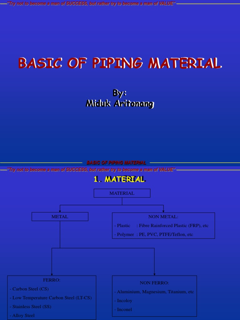 01 Basic of Piping Material | PDF | Pipe (Fluid Conveyance) | Stainless ...