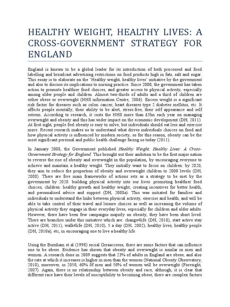 A Cross Government Strategy For England | PDF | Obesity | Breastfeeding