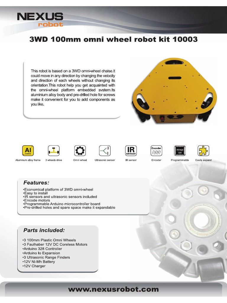 3WD 100mm Omni Wheel Robot Kit 10003 | PDF