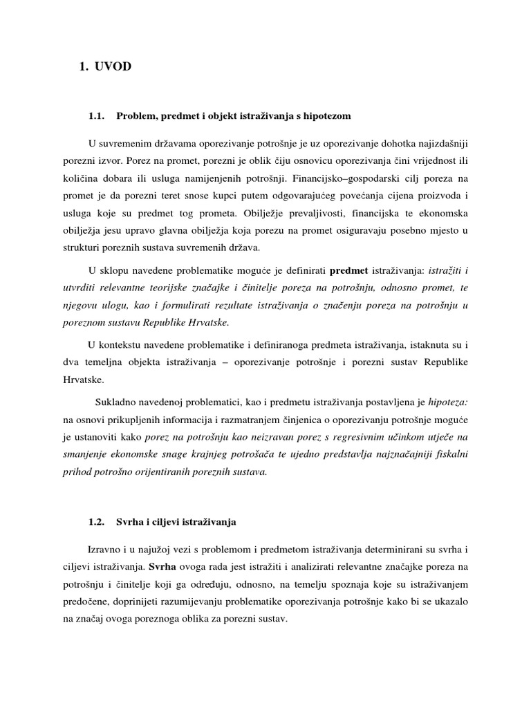 Primjer Uvoda Seminara PDF | PDF