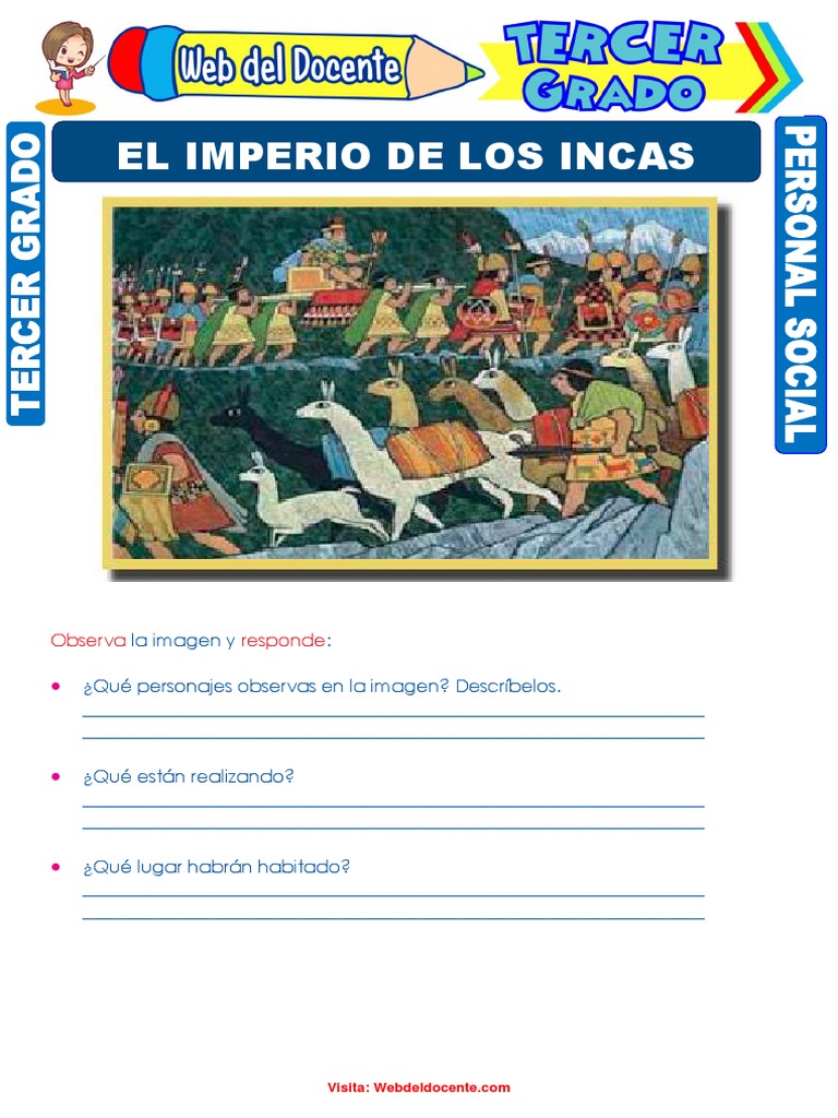 El Imperio de Los Incas para Tercer Grado de Primaria | PDF | Imperio Inca | América del Sur