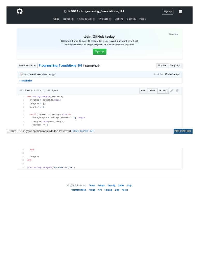 Join Github Today: Jngo27 / Programming - Foundations - 101 | PDF