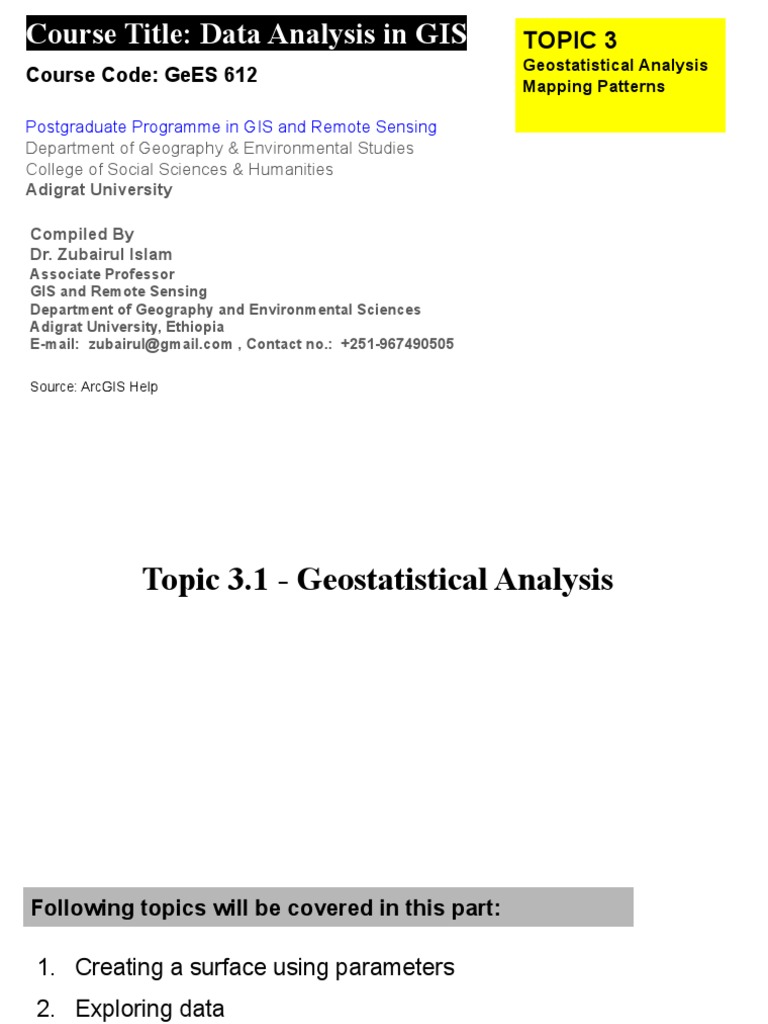 Geostatistical Analysis | PDF | Spatial Analysis | Geographic ...