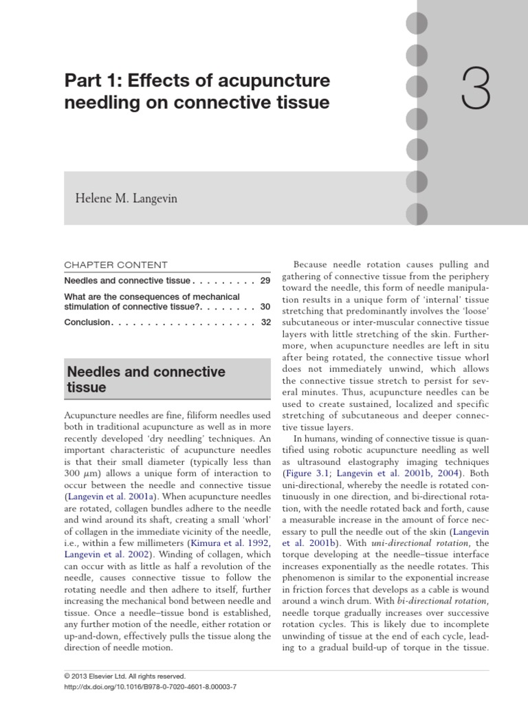 Part 1: Effects of Acupuncture Needling On Connective Tissue | PDF ...