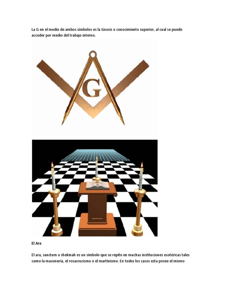 La G en El Medio de Ambos Símbolos Es La Gnosis o Conocimiento Superior ...