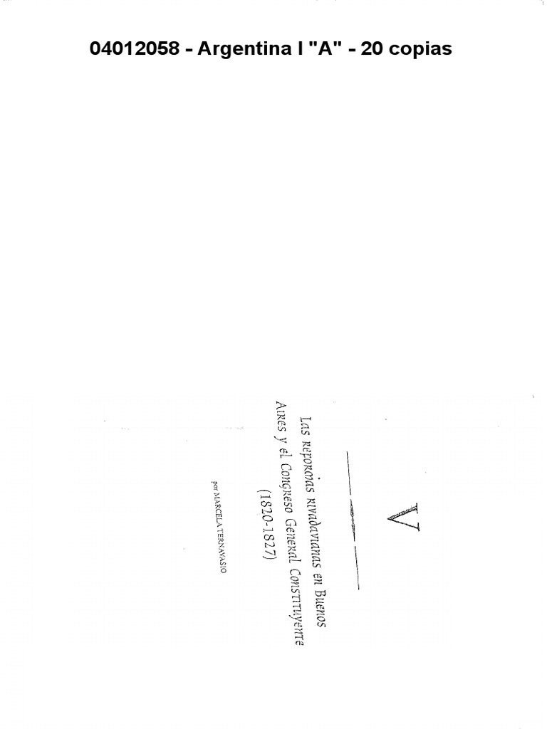 TERNAVASIO - Las Reformas Rivadavianas | PDF