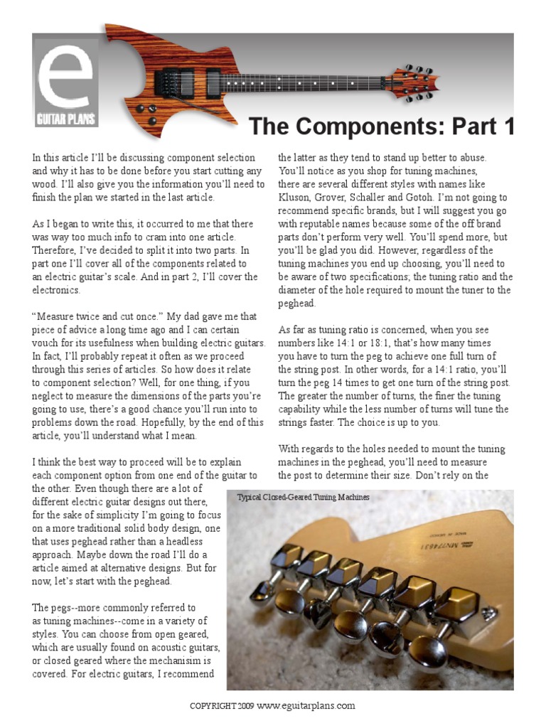 The Components: Part 1: Typical Closed-Geared Tuning Machines | PDF ...