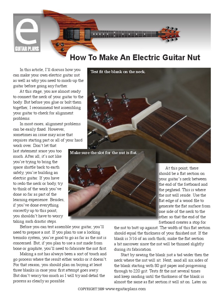 Making Guitar: Making - A - Guitar - Nut | PDF | Guitars | Music Technology