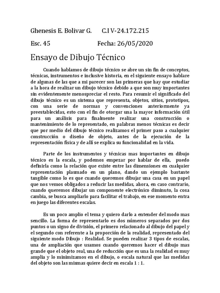 Ensayo de Dibujo | PDF | Dibujo técnico | Dibujo