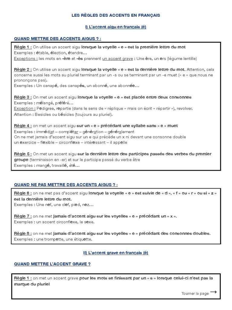 La Règle Des Accents en Français PDF | PDF | Accent tonique | Symboles