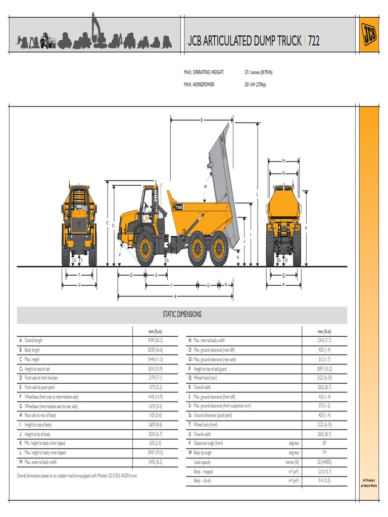 JCB 722 Articulated Dump Truck | PDF | Horsepower | Loader (Equipment)