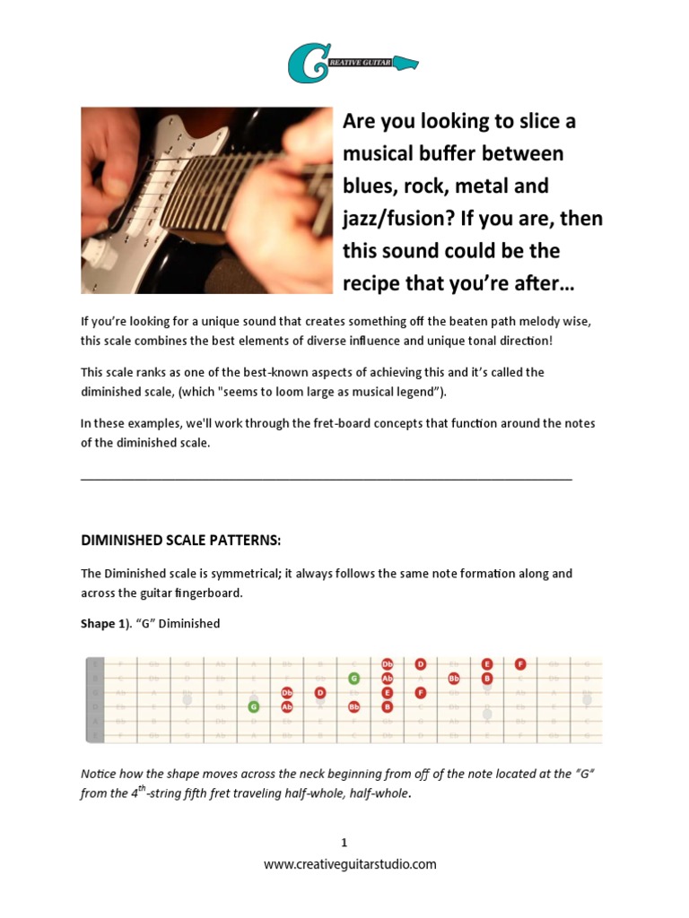 Diminished Scale Patterns: Achieving a Unique Sound Between Diverse ...