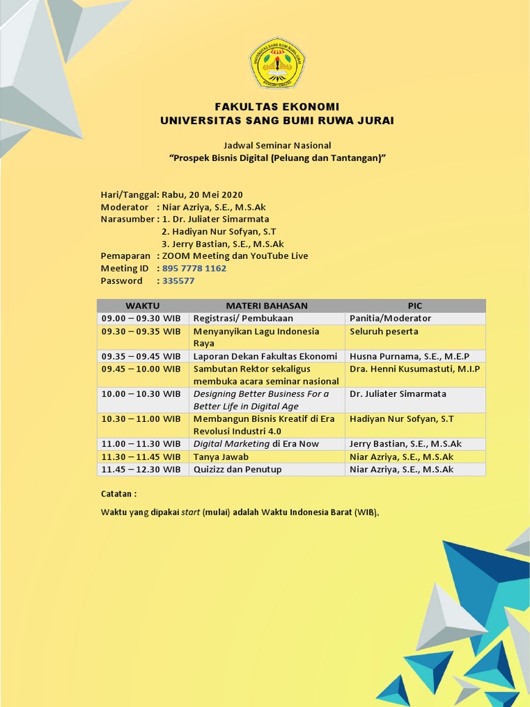 Rundown Acara Seminar Nasional | PDF