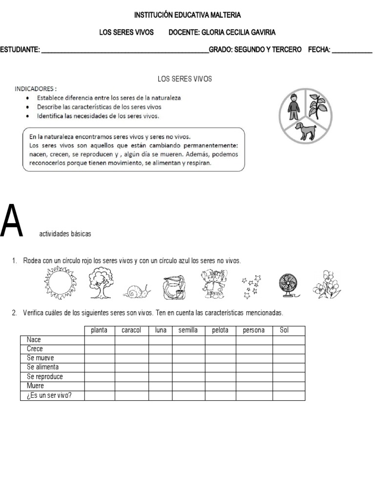 Guia de Ciencias Naturales Grado Segundo Ytercero | PDF