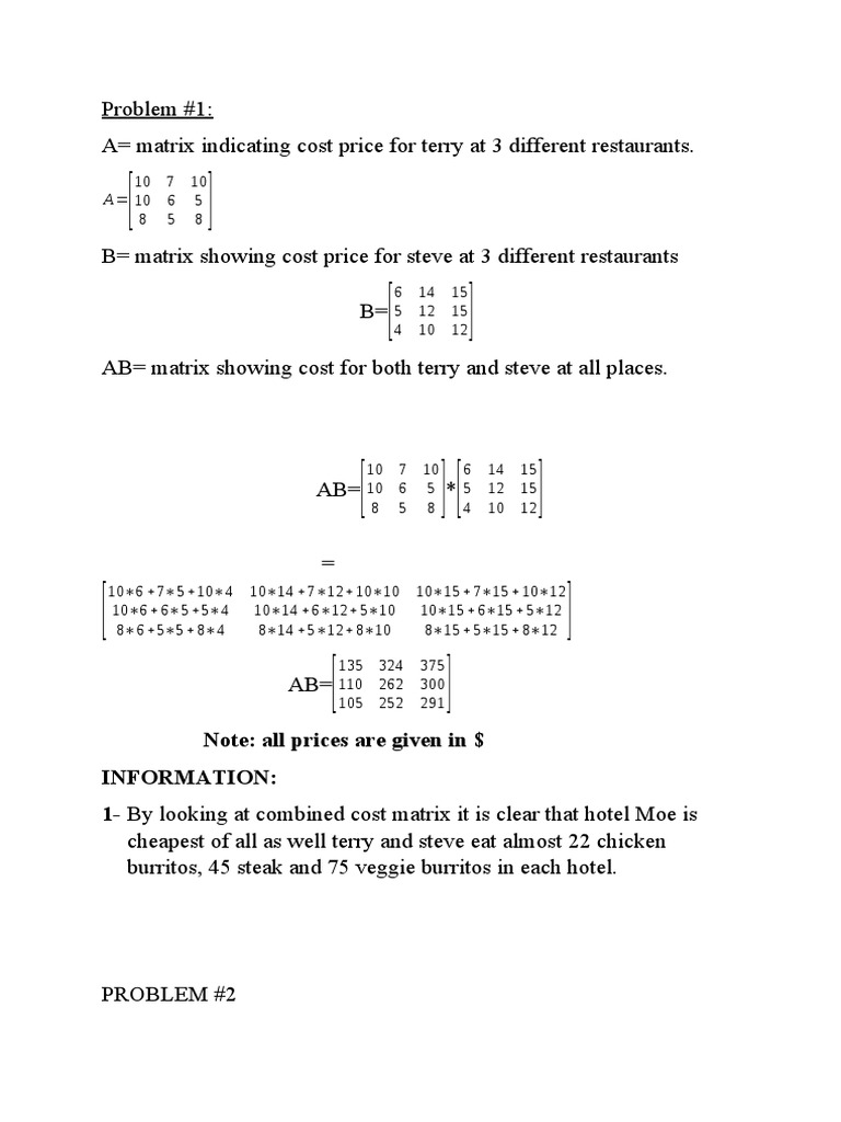Information: 1-By Looking at Combined Cost Matrix It Is Clear That ...
