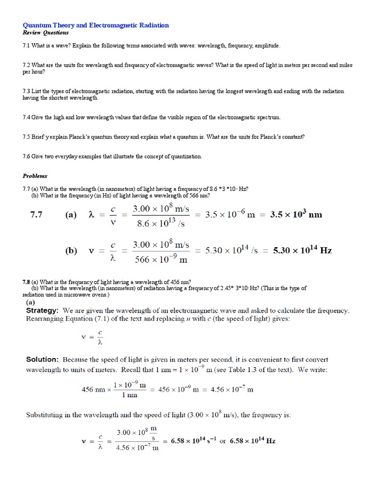 Chapter 7 Answer Pdf Emission Spectrum Atomic Orbital