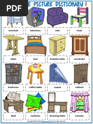 Furniture Vocabulary 114 MODERN FURNITURE Synonyms