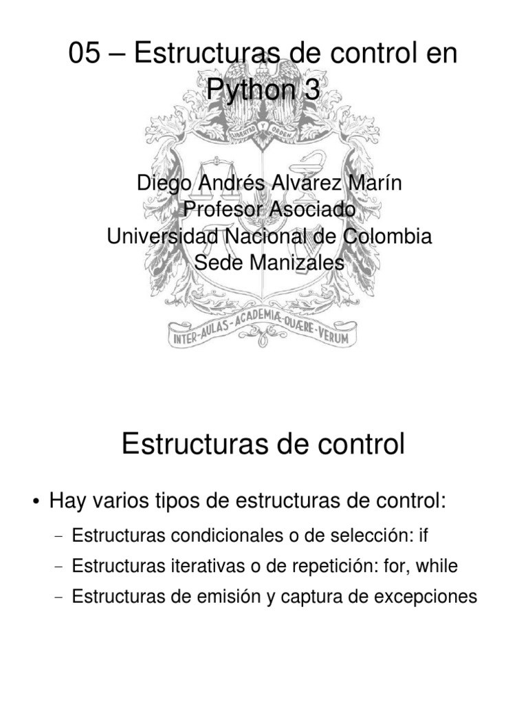 05 - Estructuras de Control en Python 3 | PDF | Lenguaje de ...